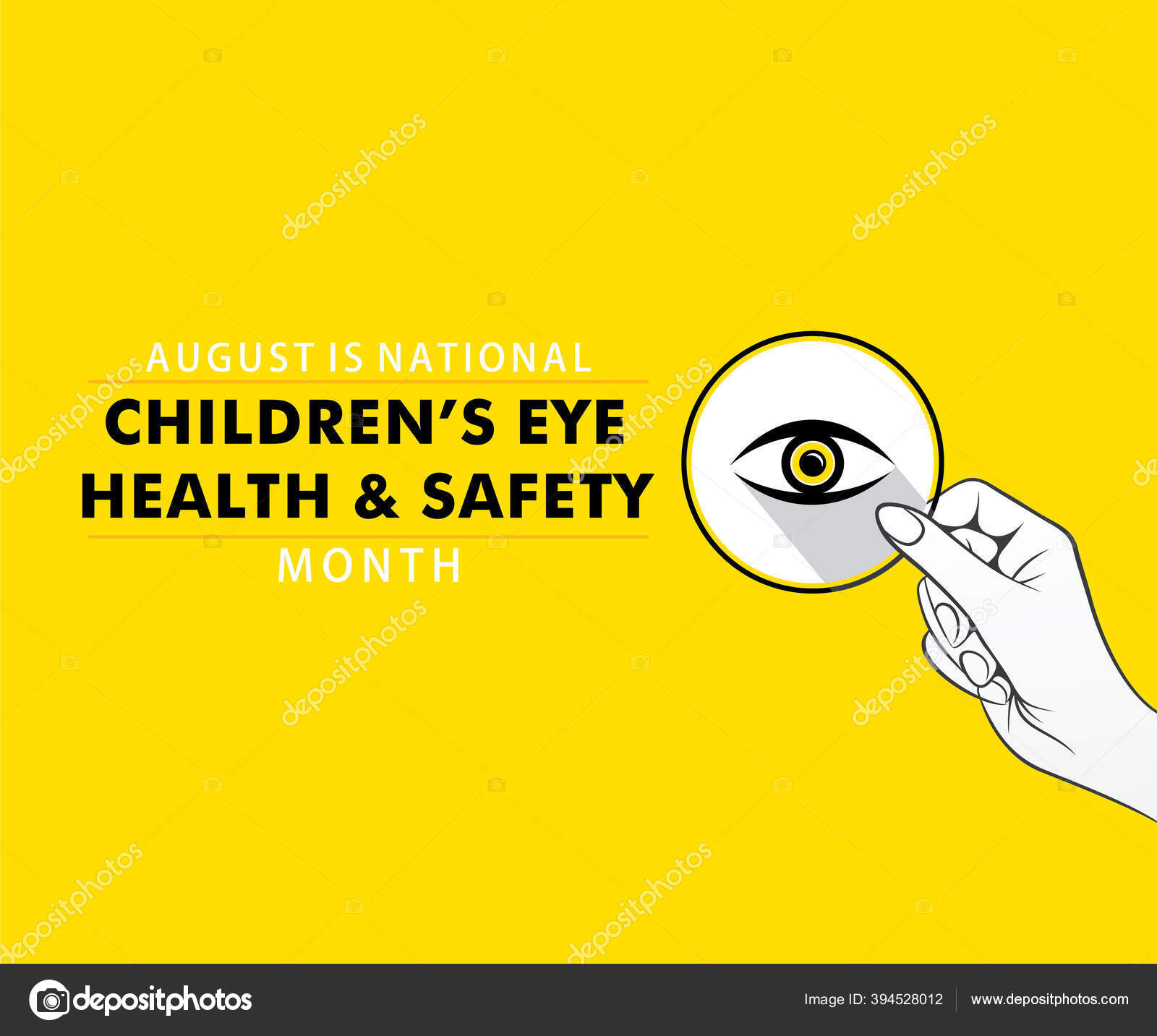 August Children's Eye Health Safety Month Awareness Poster Design Stock ...