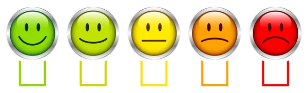 Set Five Vertical Barometer Faces Showing Mood Color Silver — Stock ...