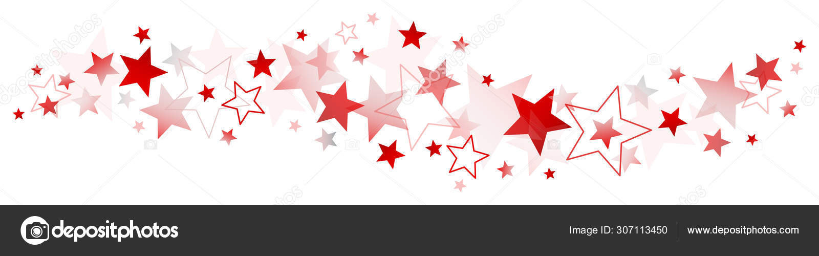 Red Stars Clip Art Border