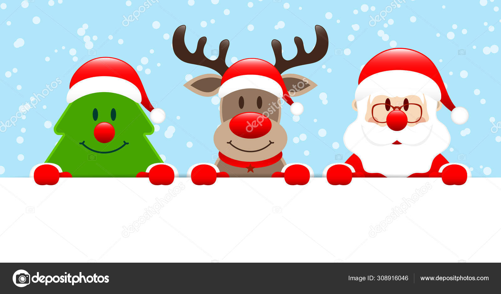 Santa Banners Clipart