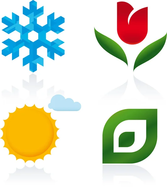 Four seasons icons Winter, spring, summer, autumn. - Stock Image ...