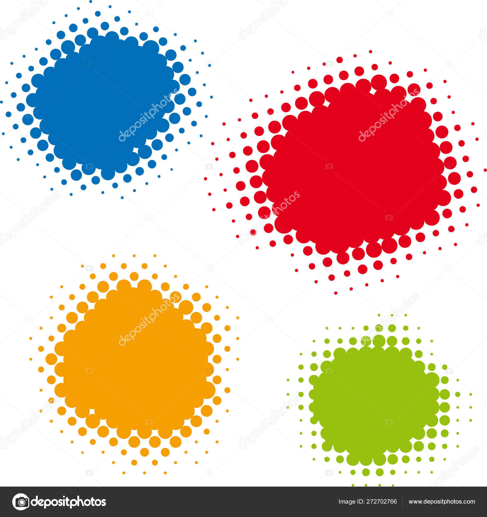 Four plain offset dots in different sizes and colors. Stock Vector ...