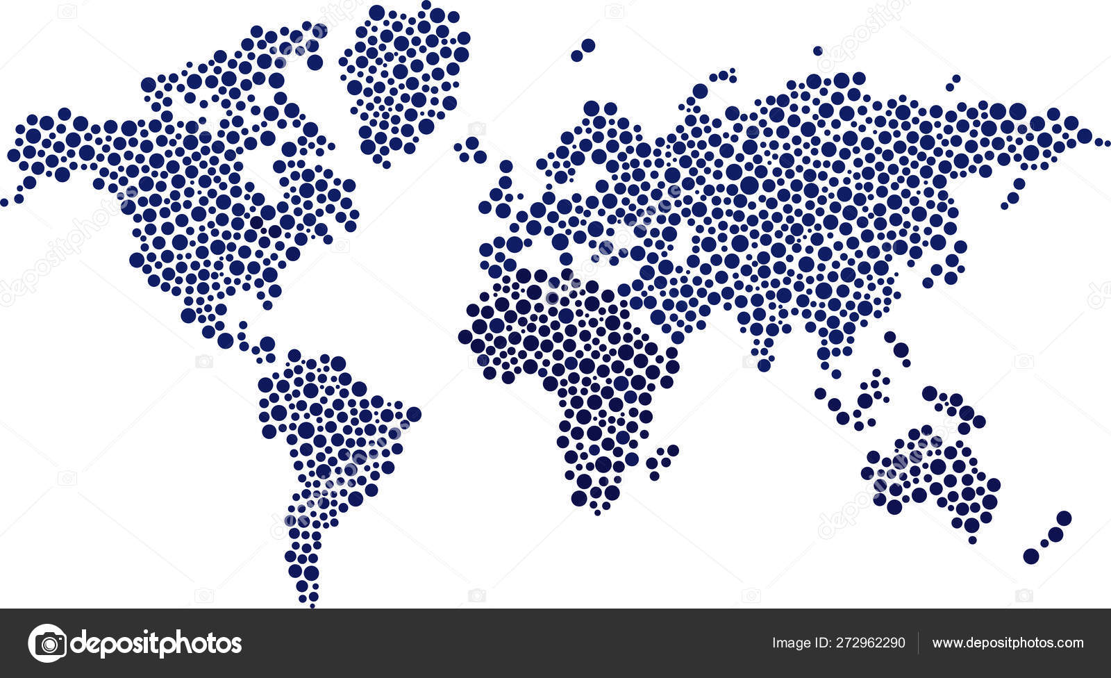 World map made by blue small dots. Stock Vector Image by ©pinturea ...