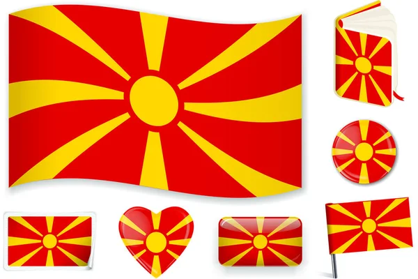 Macedonian flag Stock Vectors, Royalty Free Macedonian flag ...