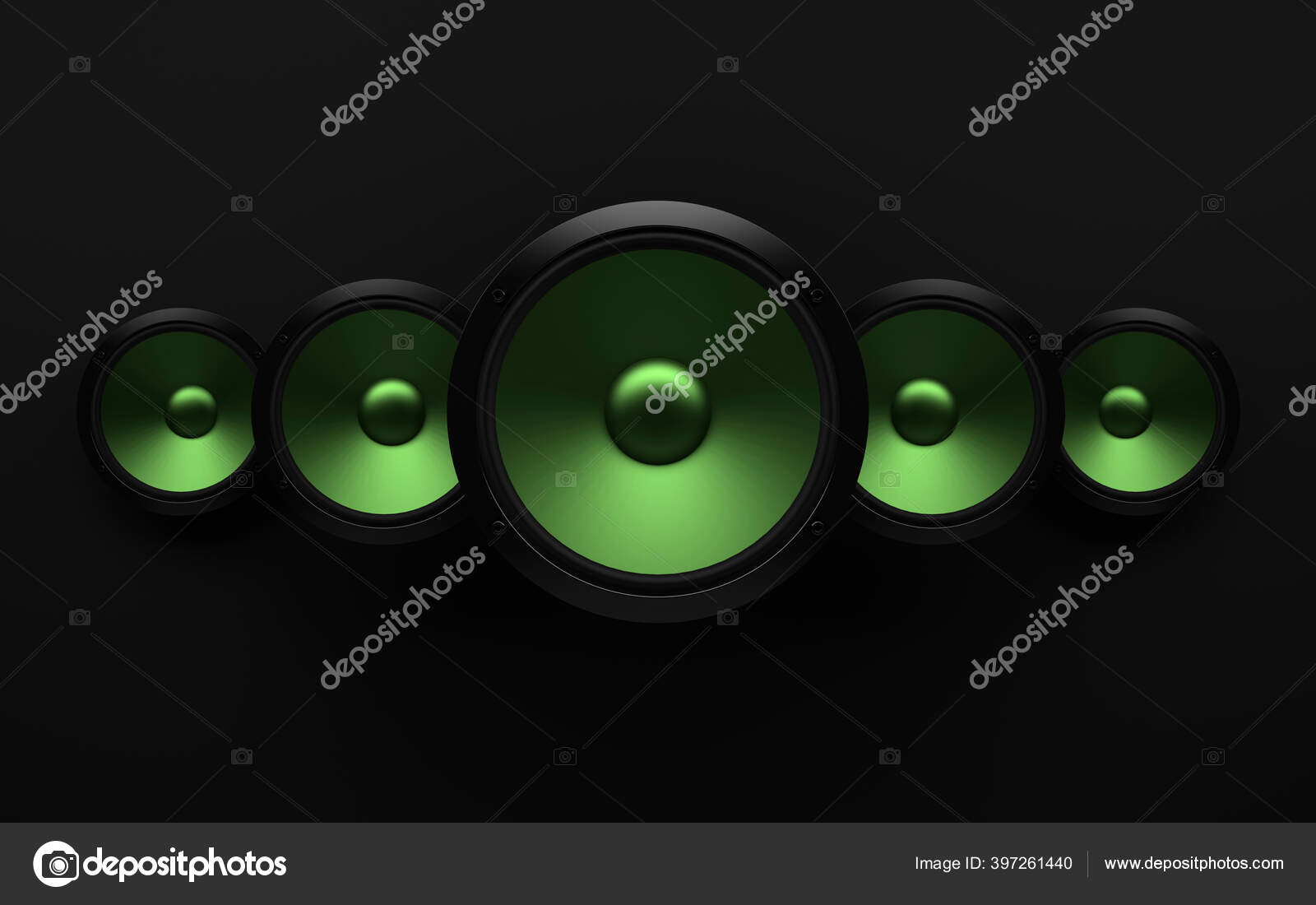 Abstract Sound Speaker Dynamic Bass Waves Illustration — Stock Photo ...