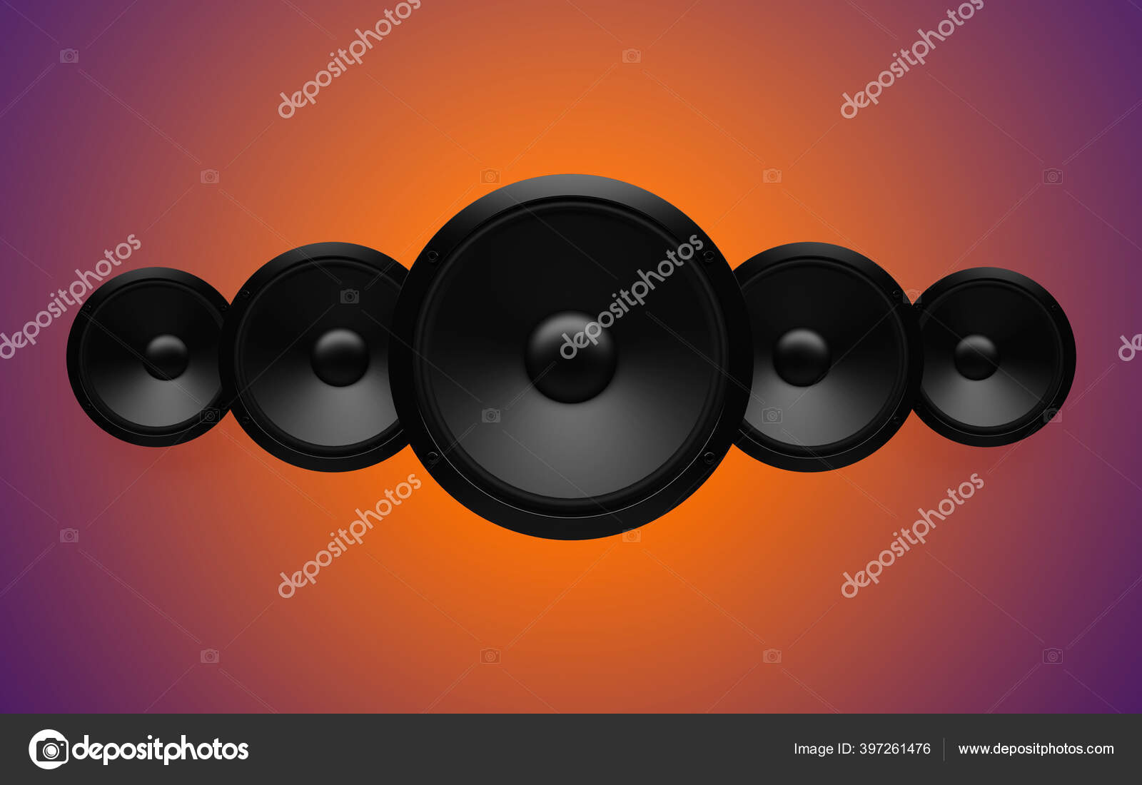 Abstract Sound Speaker Dynamic Bass Waves Illustration — Stock Photo ...
