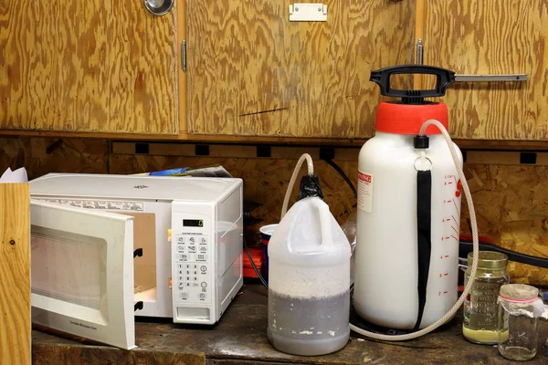 Methamphetamine Lab in a Garage - Stock Image - Everypixel