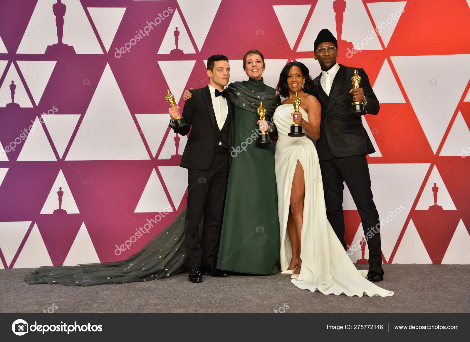 Rami Malek, Olivia Colman, Regina King & Mahershala Ali – Stock ...