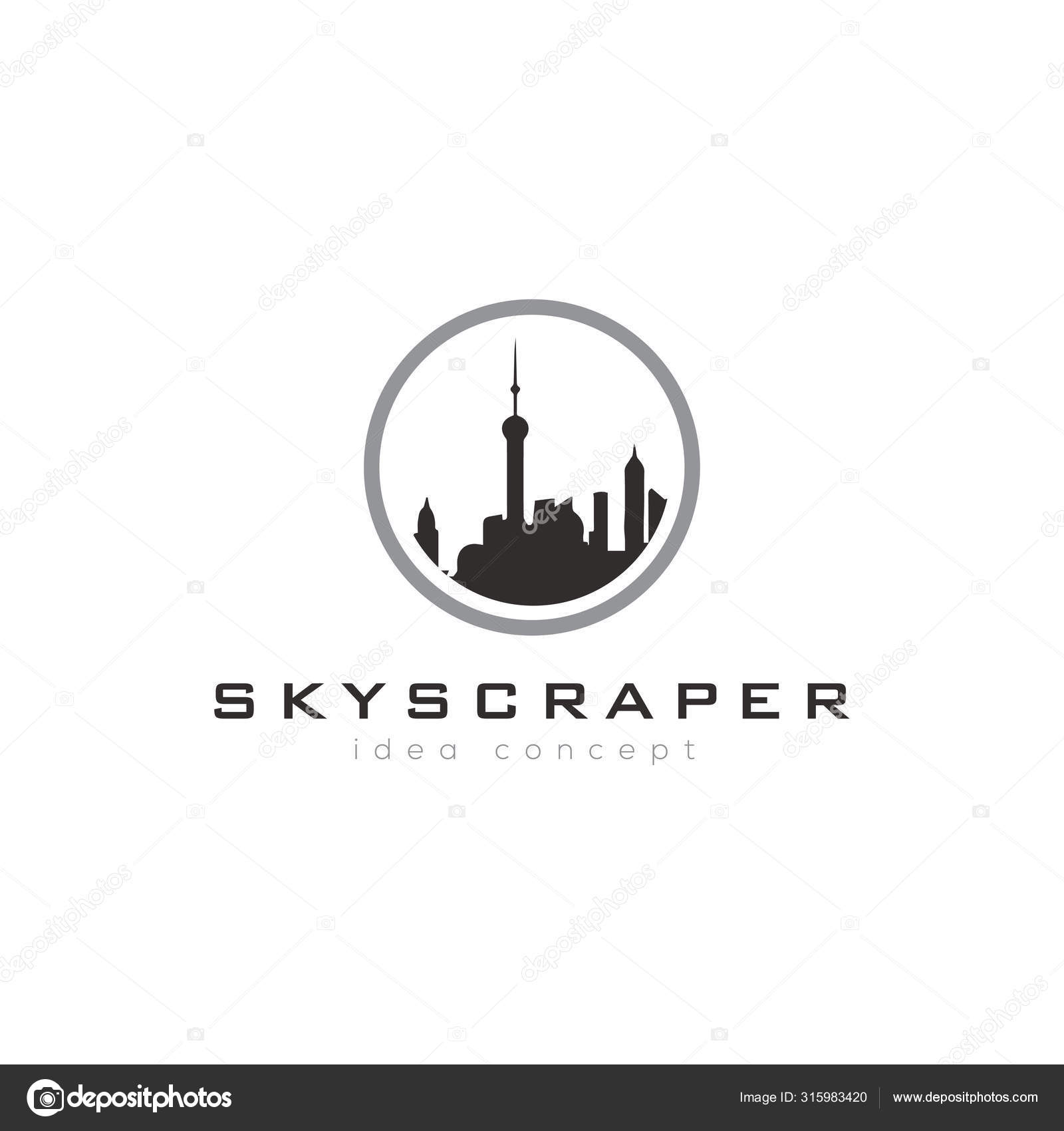 Skyscraper Logo Building Silhouette Skyscraper Photography Concept Logo ...