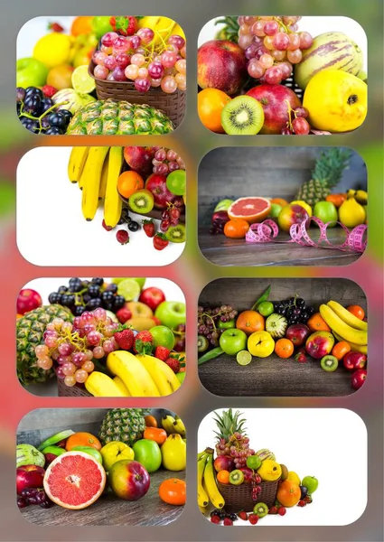 Imágenes de Collage de diferentes frutas, fotos de Collage de ...