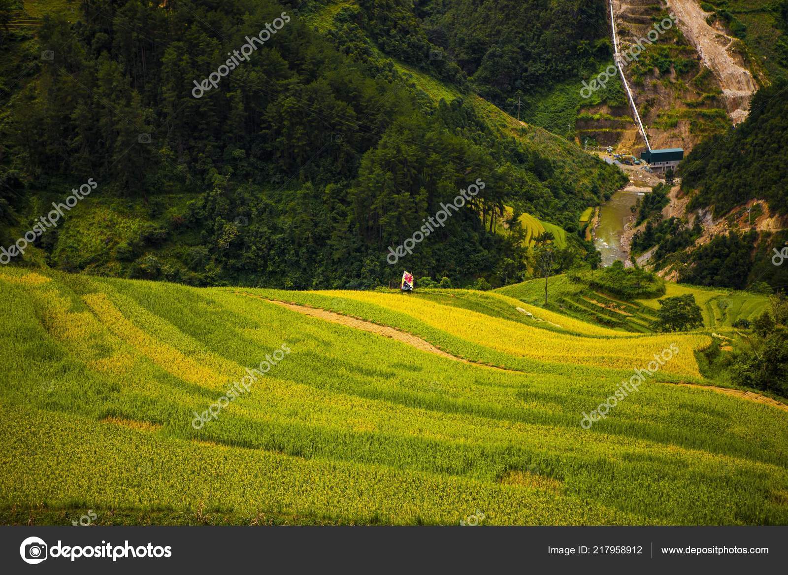 Mucangchai Vietnam September 2018 Rice Terraces Water Season Vietnam ...