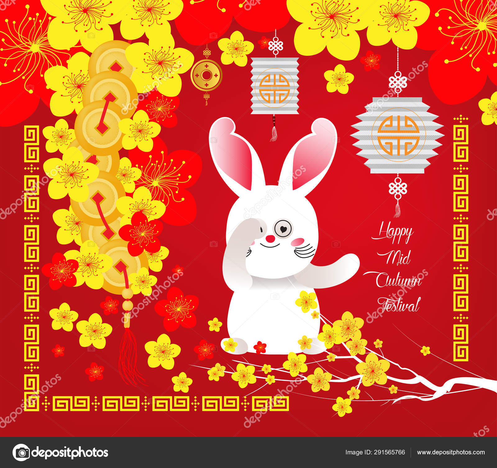Mid Autumn Lantern Festival Background Chinese New Year 2020 Stock ...