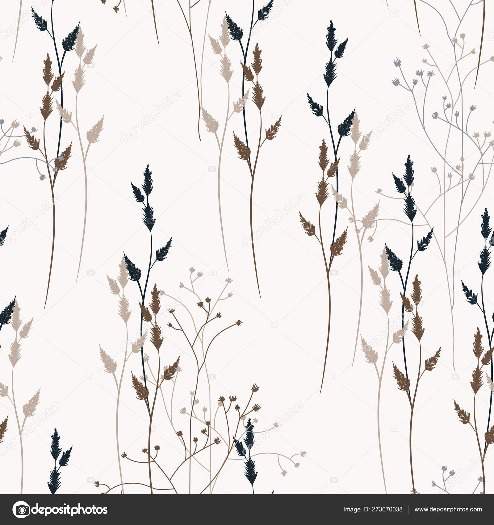 Vector Illustration Beautiful Herbs Pattern Background Stock Vector ...