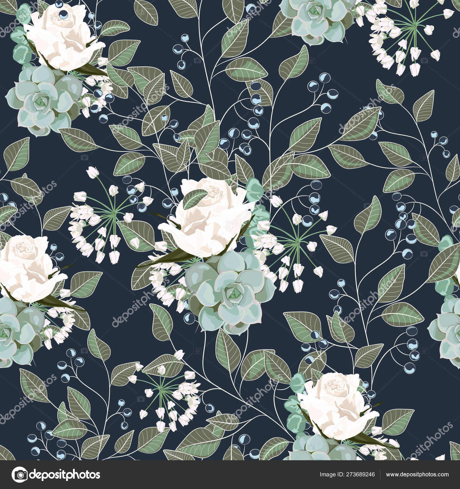 Vector Illustration Beautiful Flowers Pattern Background Stock Vector ...