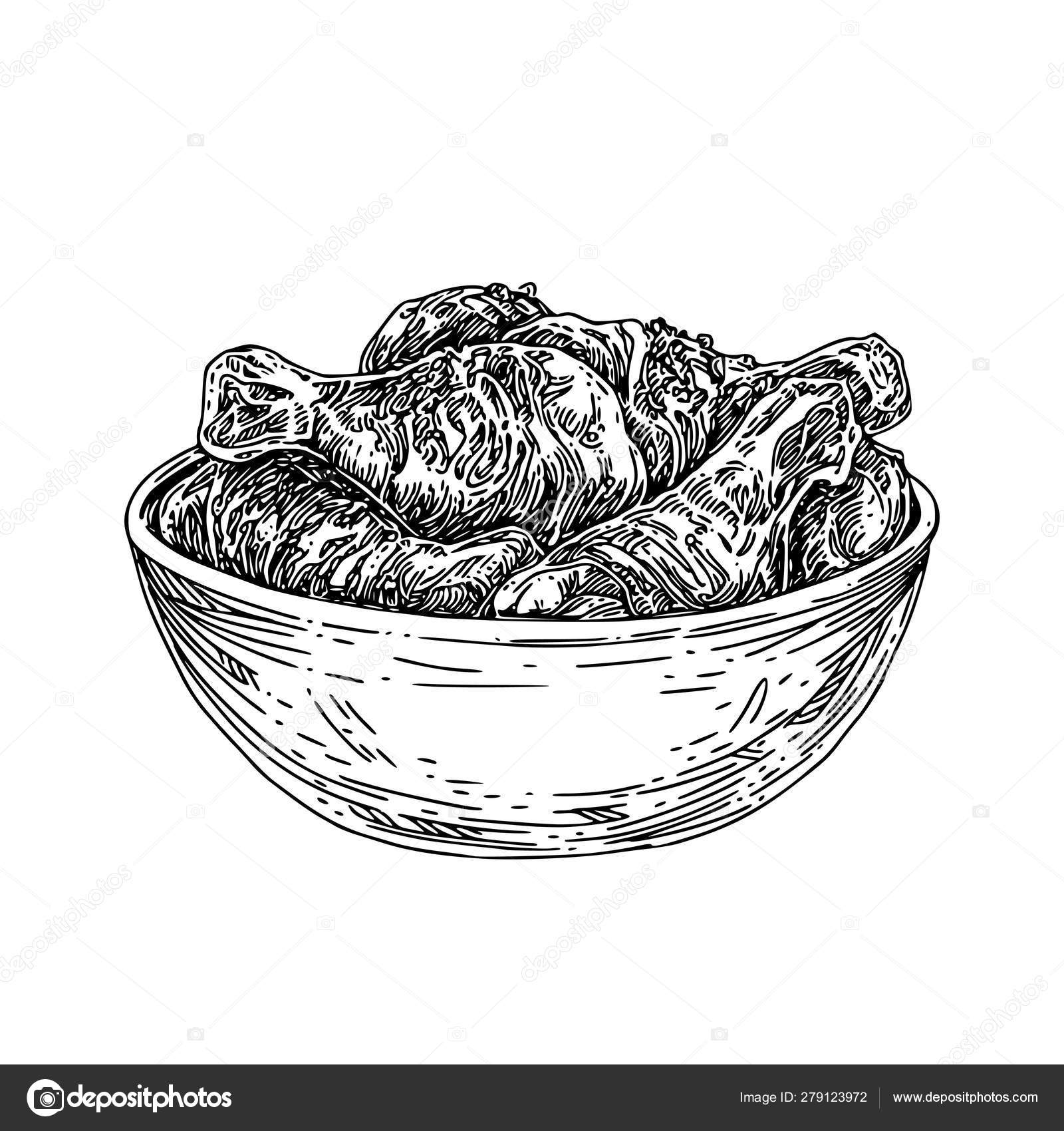 Plate with fried chicken legs. Stock Vector Image by ©Kseniakr #279123972