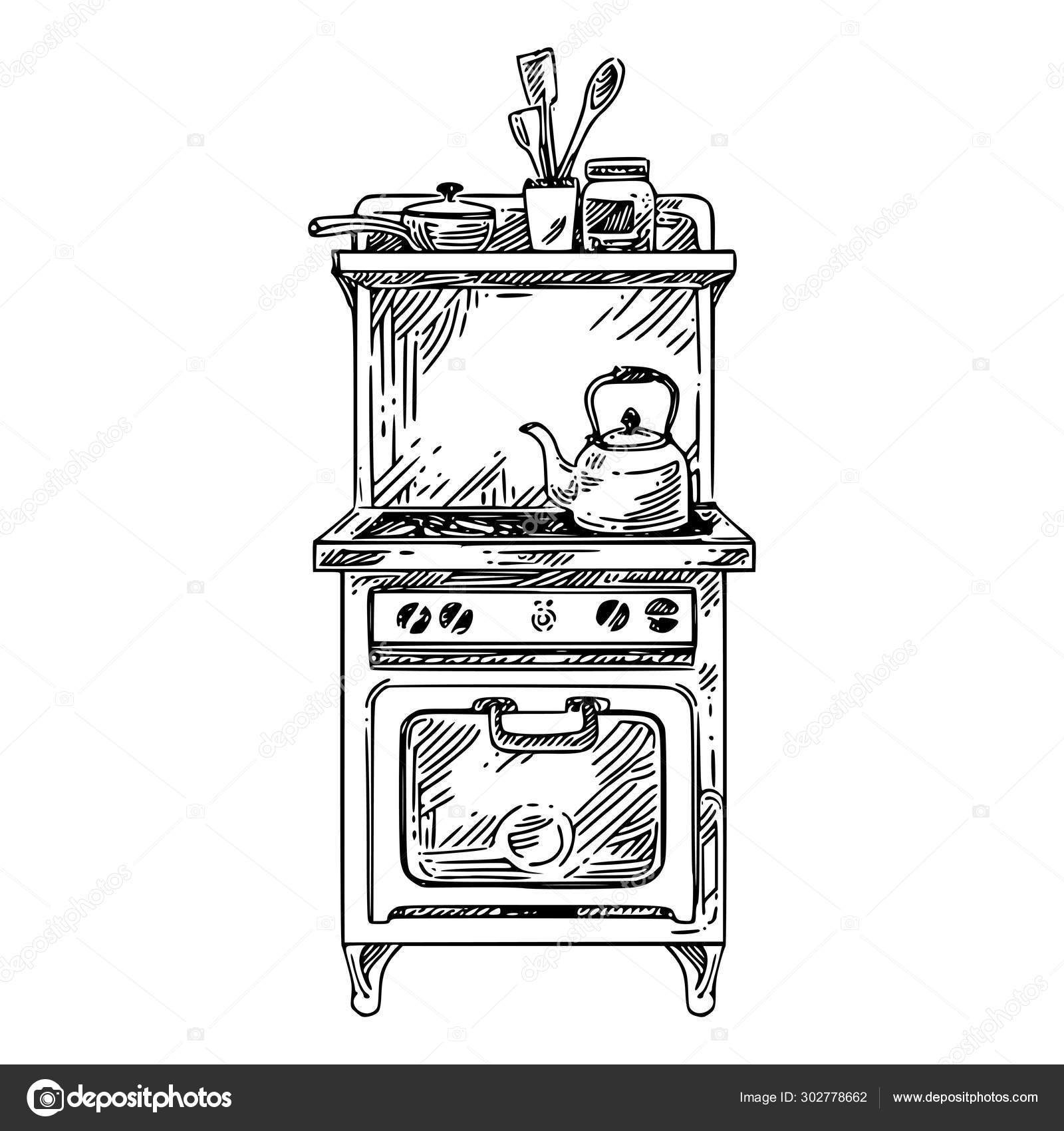 Vintage Clip Art Stove