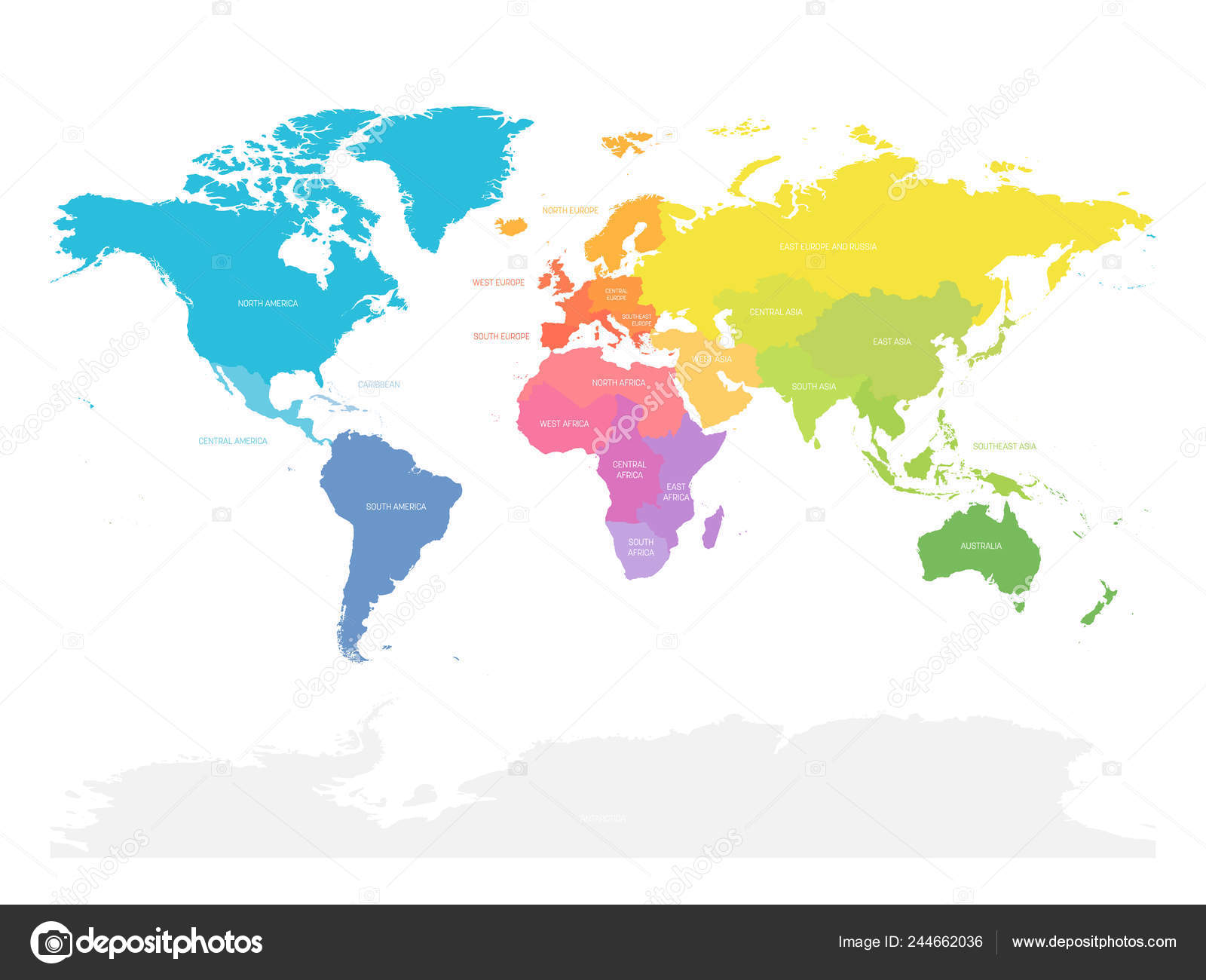 Earth Map Flat Vector
