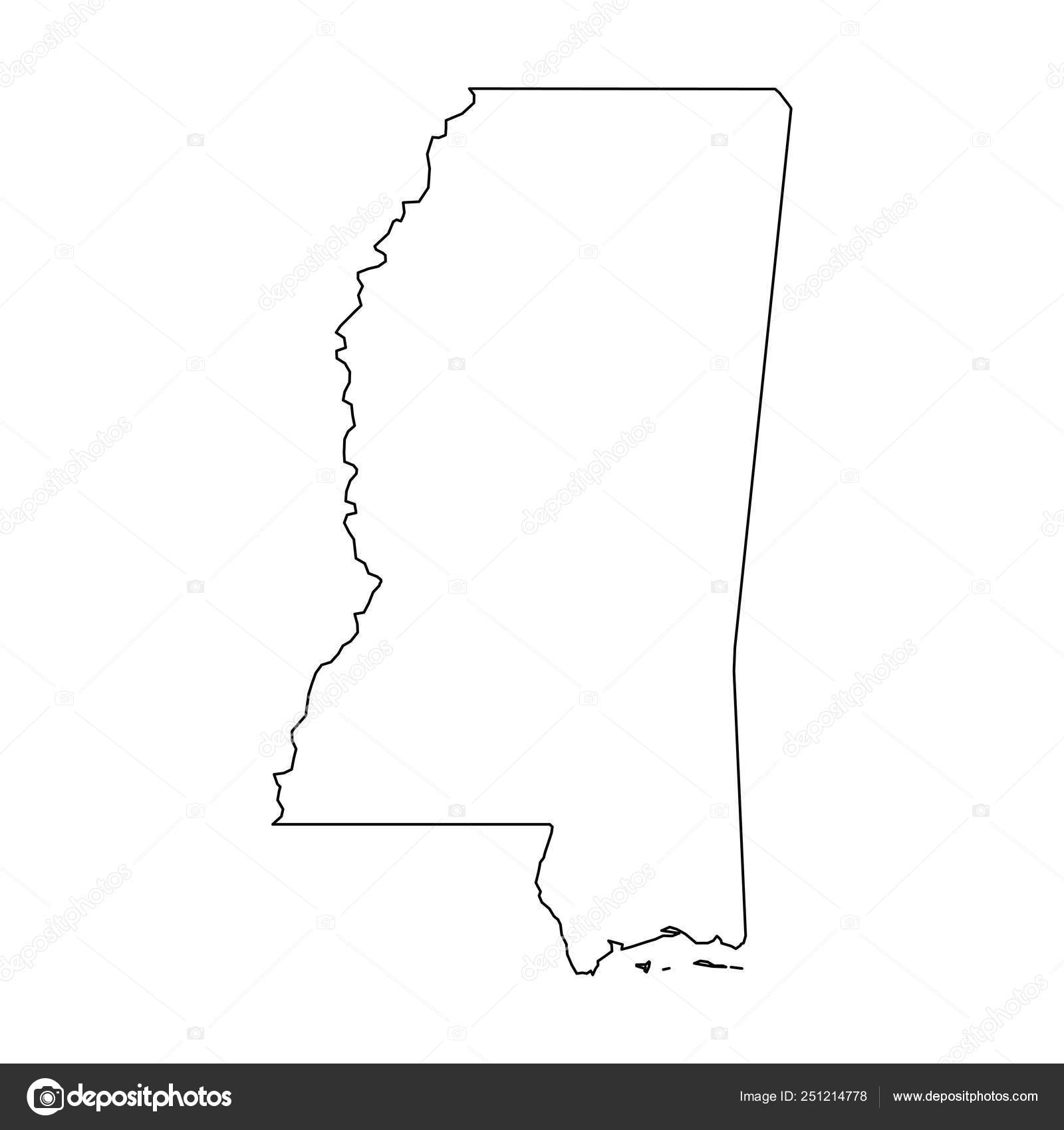 Mississippi State Map Blank Mississippi Outline Map Set