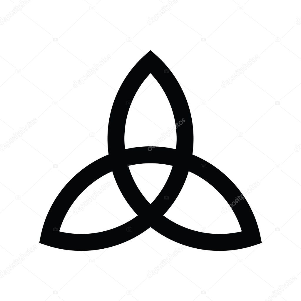 Icono de signo Triquetra. Símbolo celta de hojas. Nudo de trinidad o ...