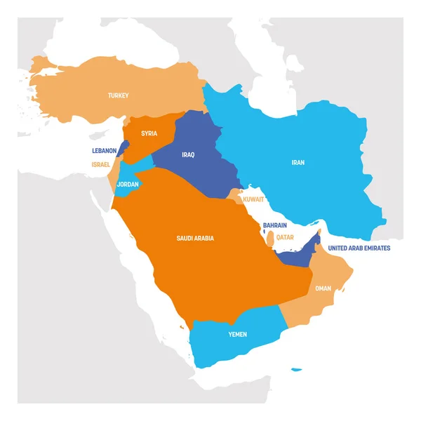 Map of Middle East region Stock Vector by ©pyty 128123248