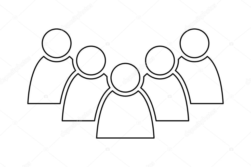 Icono de 5 personas. Grupo de personas. Pictograma humano simplificado ...
