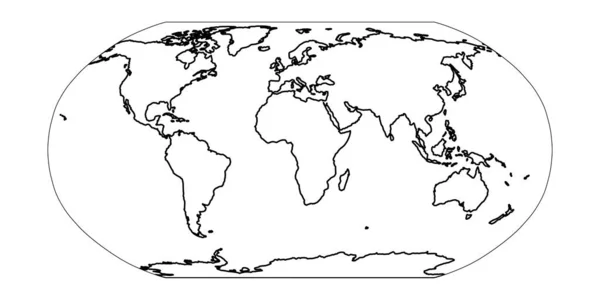 World Map in Robinson Projection with meridians and parallels grid ...