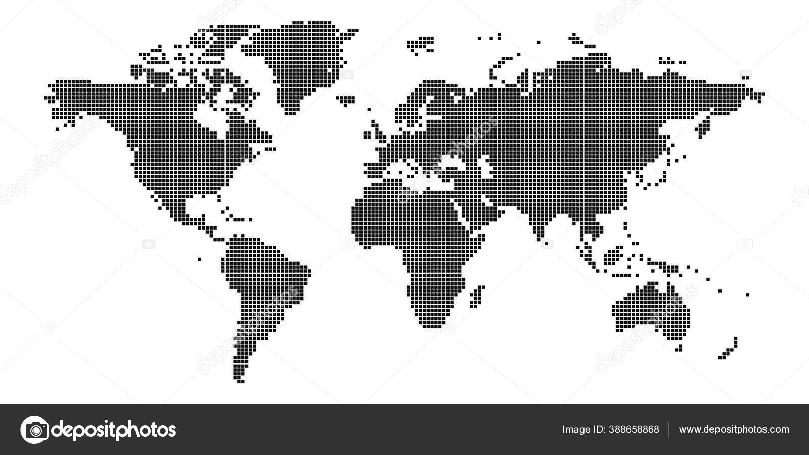 World map of squares. Simple flat vector illustration Stock Vector by ...