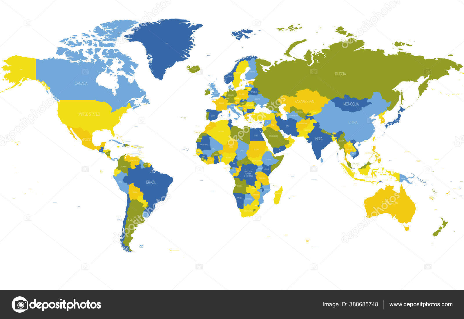 Mapa Del Mundo Esquema Paises Color Conversatorio Virtual Día De