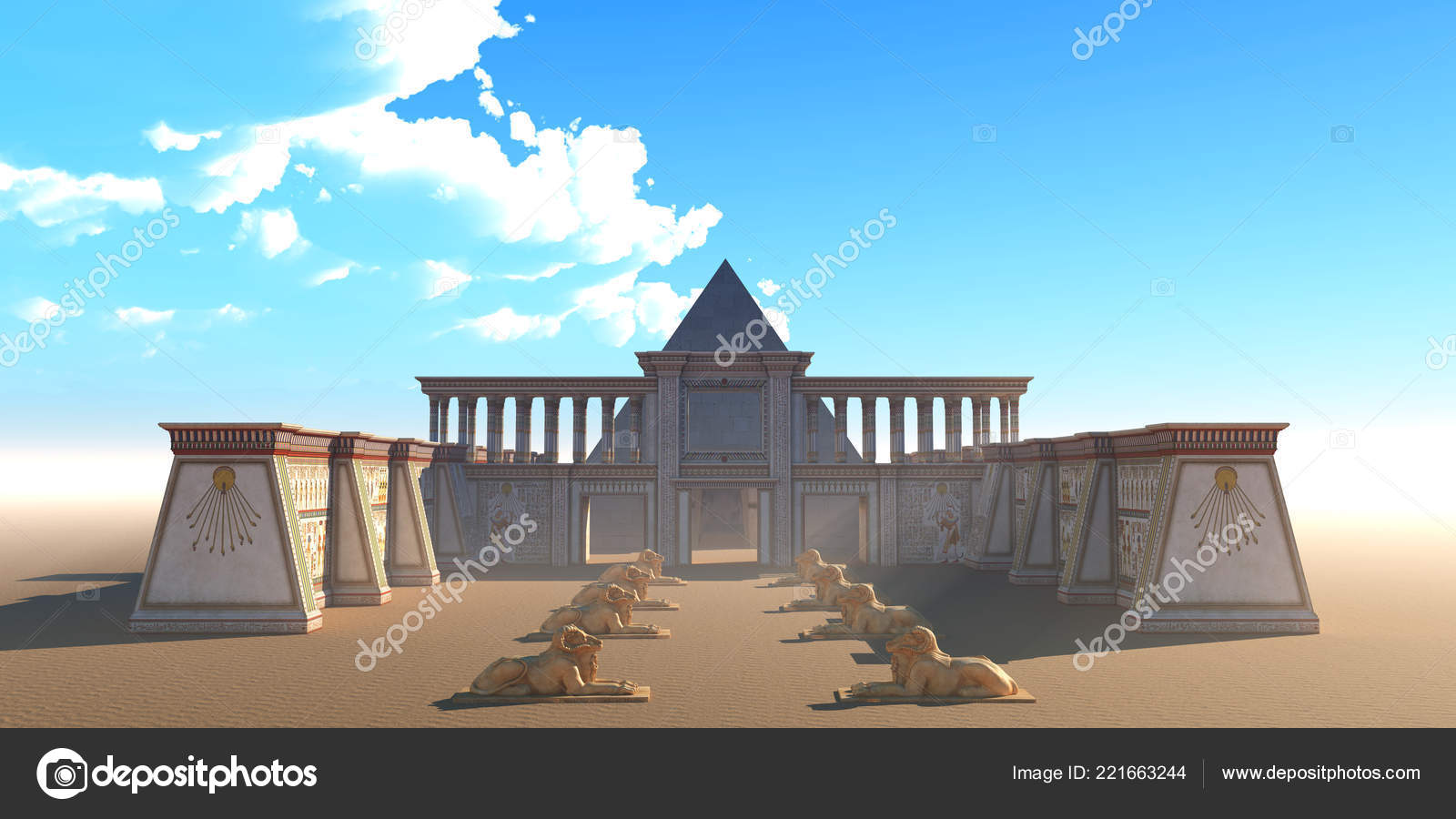 Egyptian Temple Pyramid Building Complex Deserts Egypt Nile River Stock ...