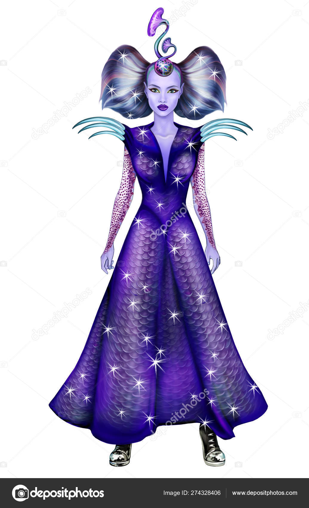 Beautiful Alien Female Character Creature Parallel Reality Isolated ...