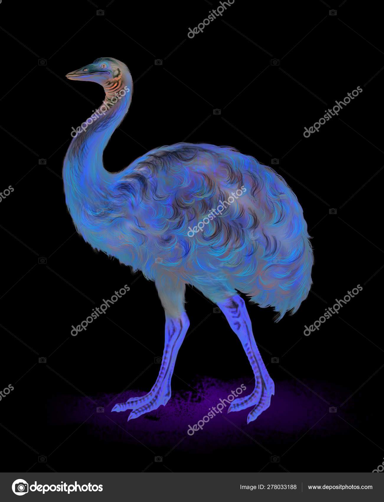 Huge Ancient Epiornis Exotic Emu Bird White Background Stock Photo by ...