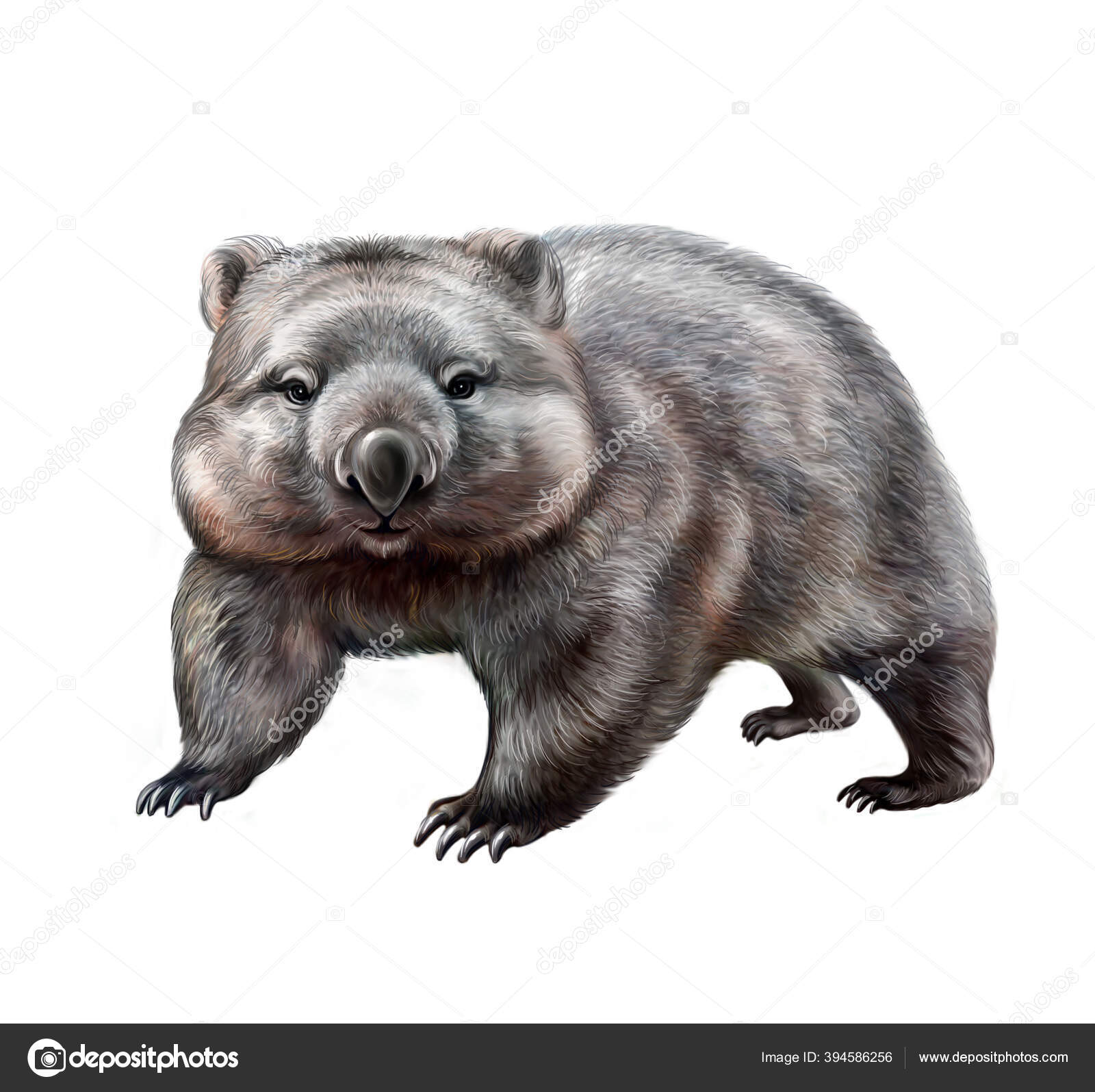 Wombat Vombatidae Realistic Digital Illustration Animal Encyclopedia ...