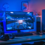 Powerful Personal Computer Gamer Rig with Mock Up Green Screen Monitor ...