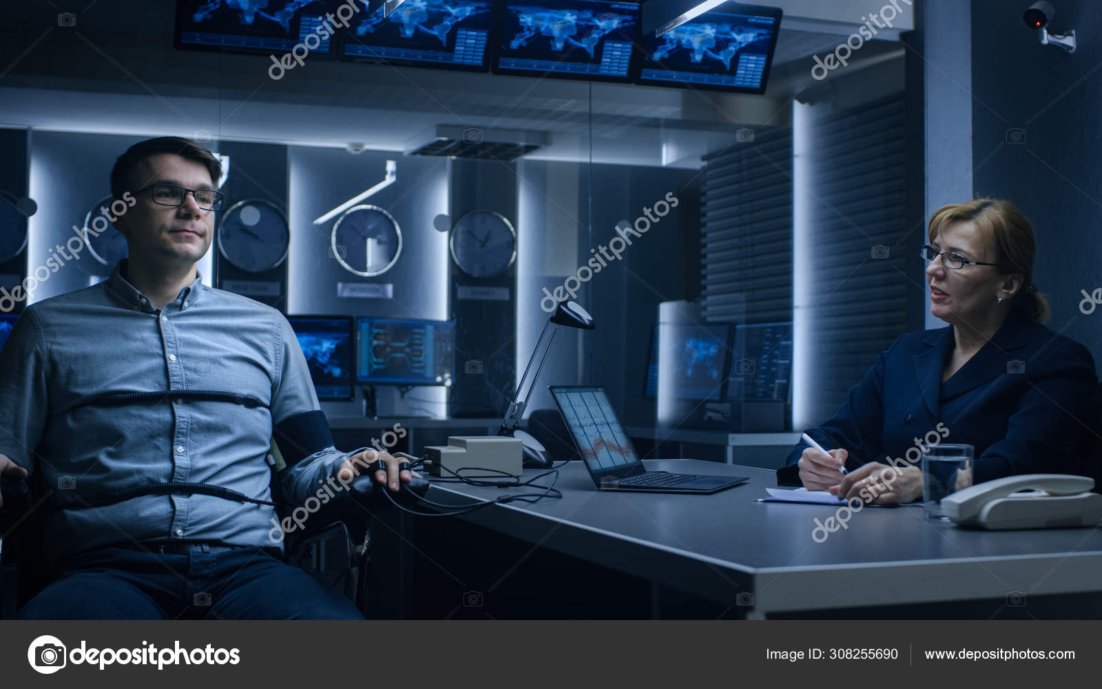Female Special Agent Conducts Lie Detector Test on a Young Suspect ...