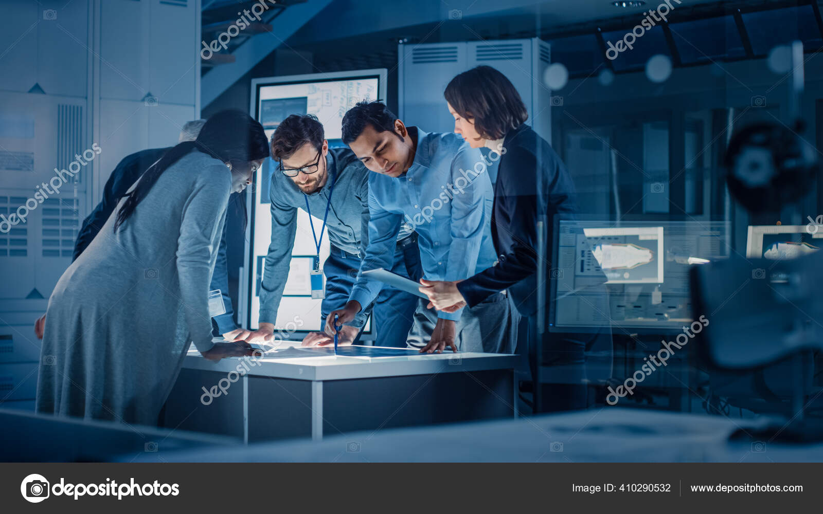 Engineers Meeting in Technology Research Laboratory: Engineers ...