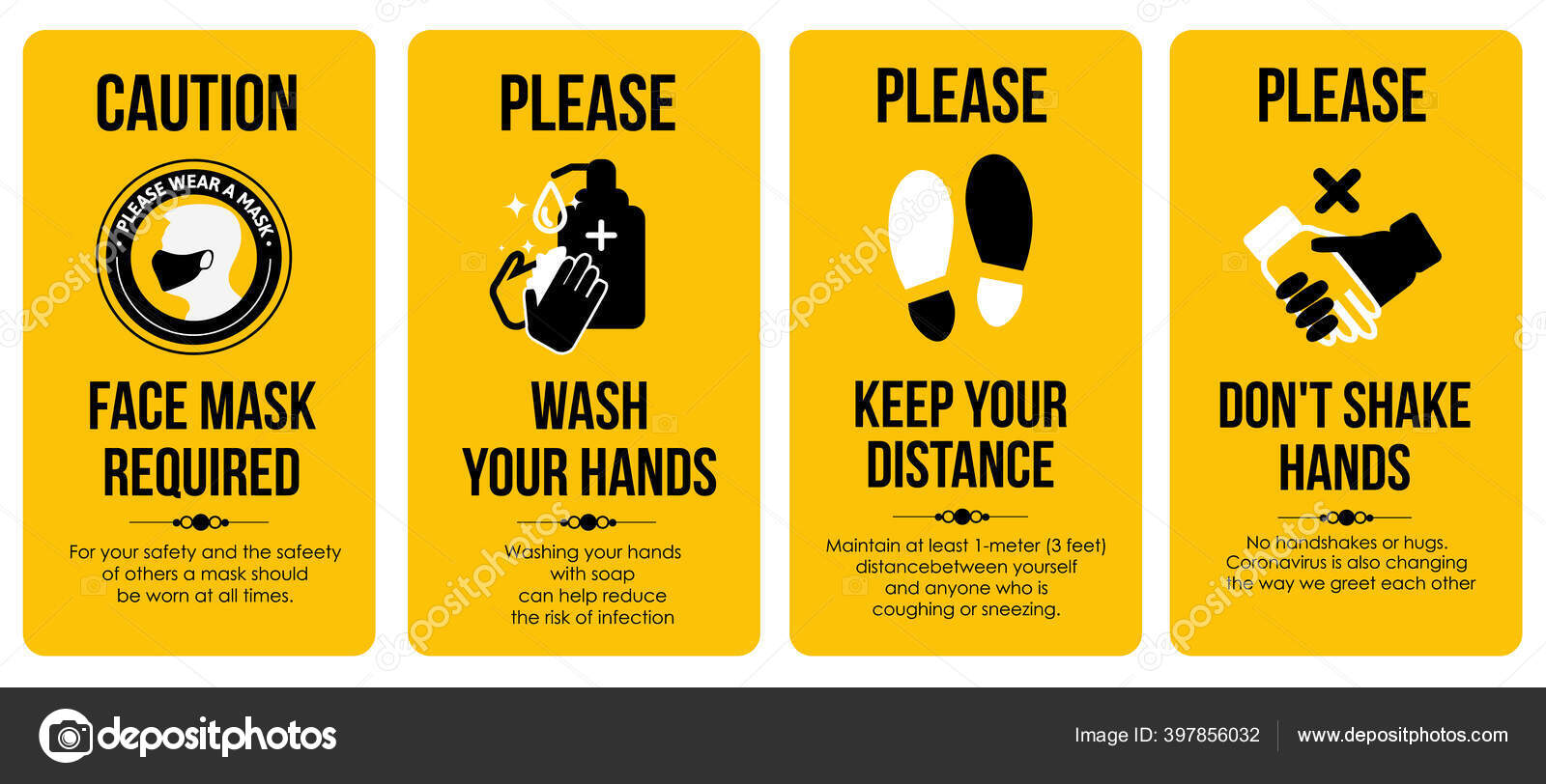 Sign Poster Templates. Caution Card. Face mask required. Please Wash ...
