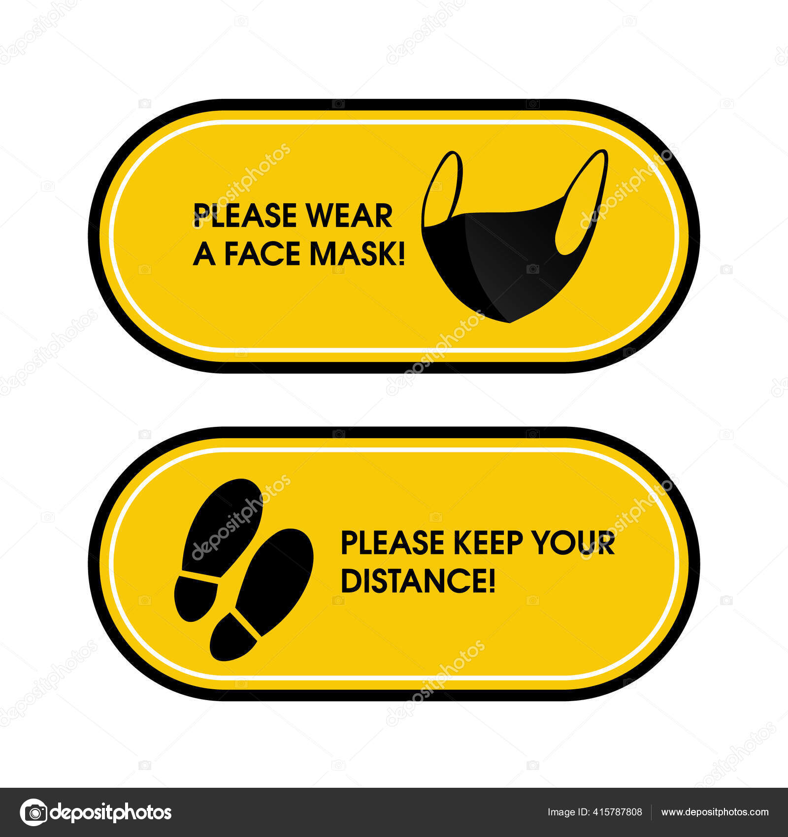 Please wear a face mask. Please keep your distance. Supporting distance ...