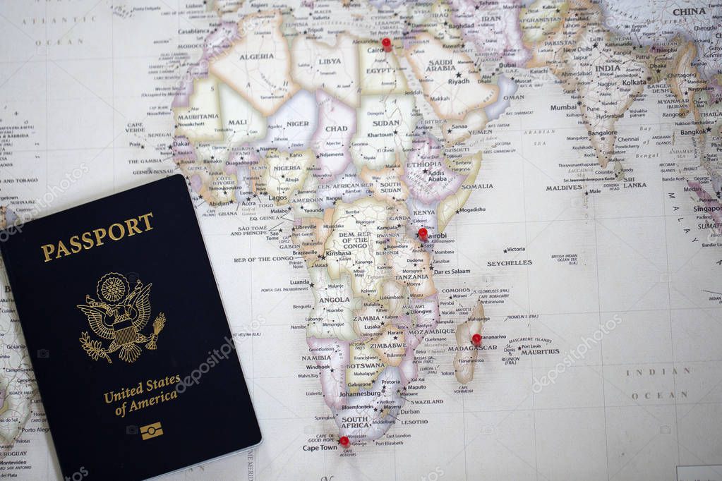 Pasaporte de los Estados Unidos en el mapa mundial 2022