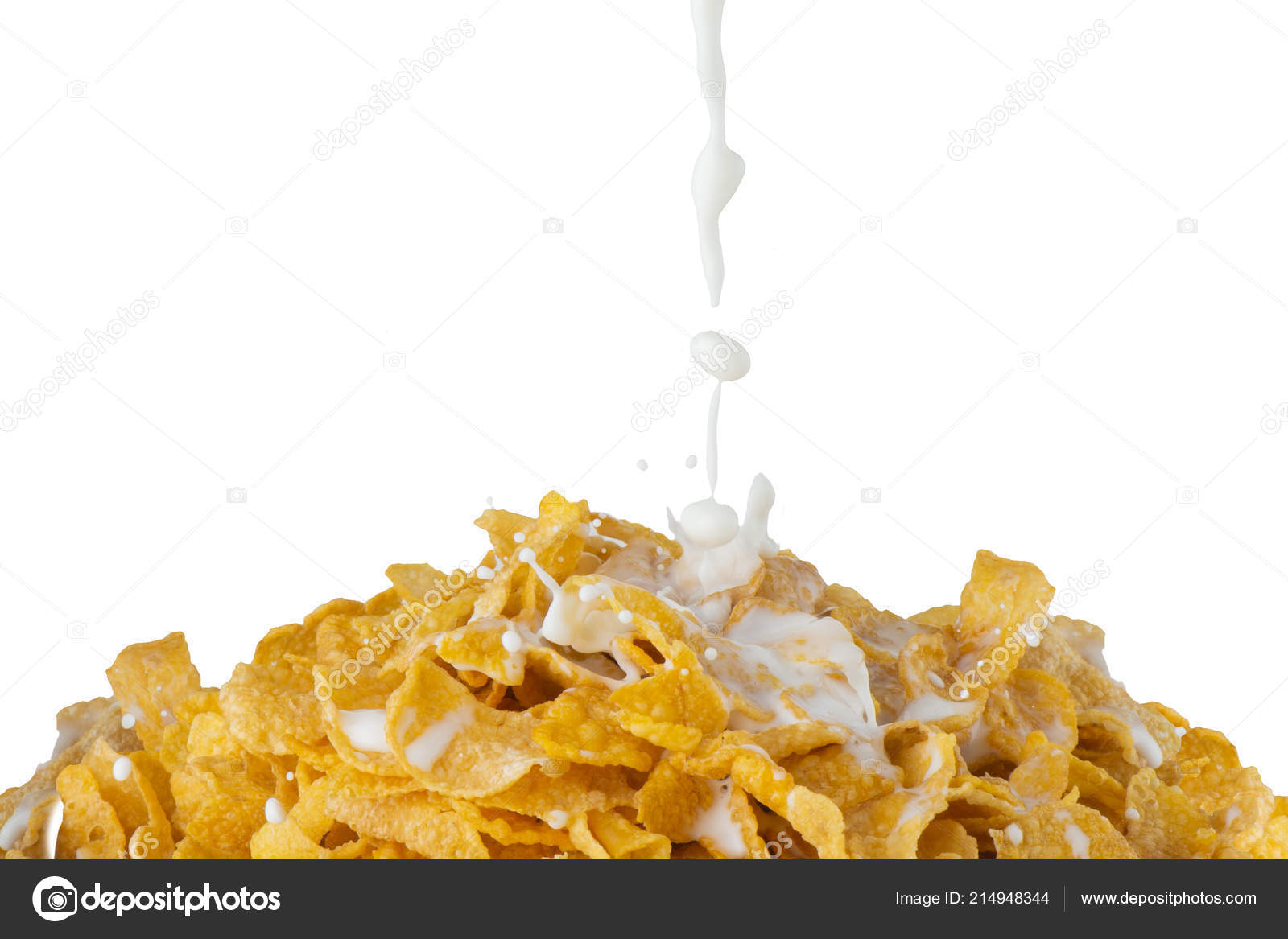 Corn Flakes Milk Splash Background Stock Photo by ©somchaij 214948344