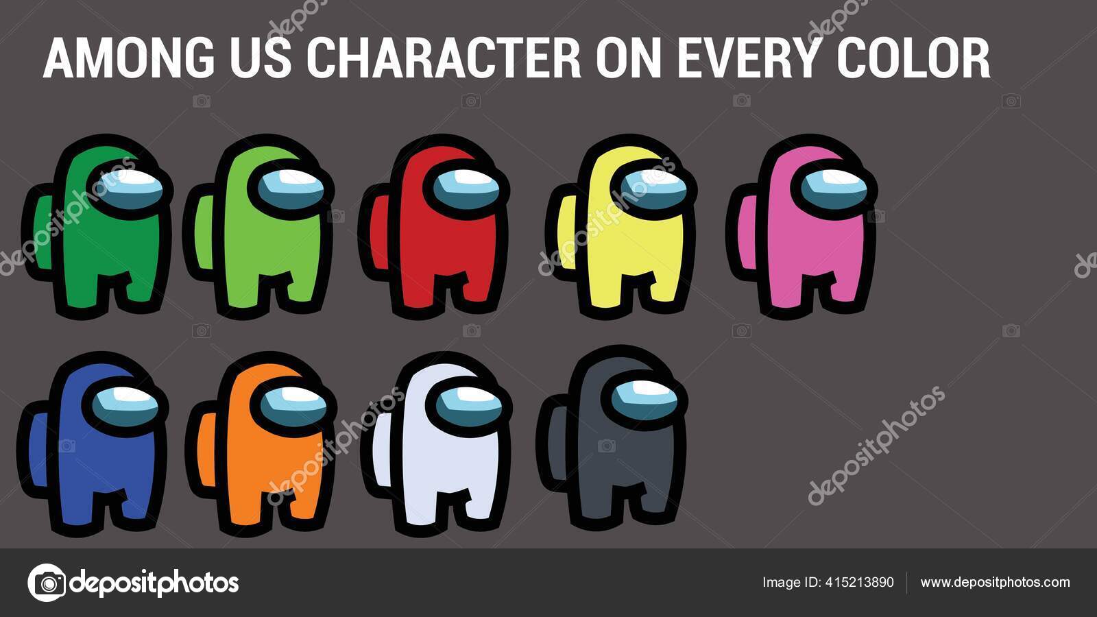 Character Games Every Color Impostor Crewmate Stock Vector Image by ...