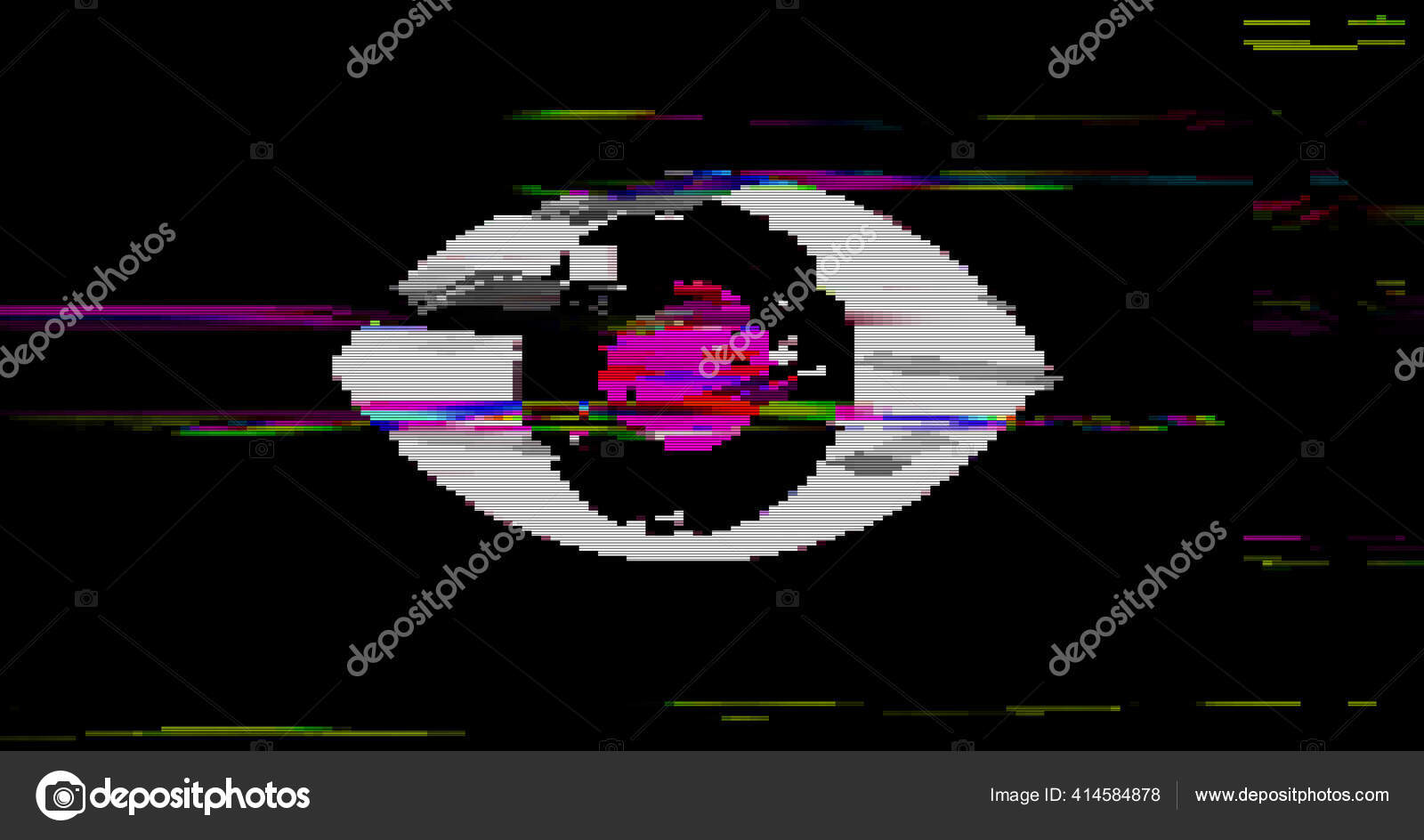 Cyber Eye Symbol Distorted Glitch Effect Rendering Illustration Citizen ...