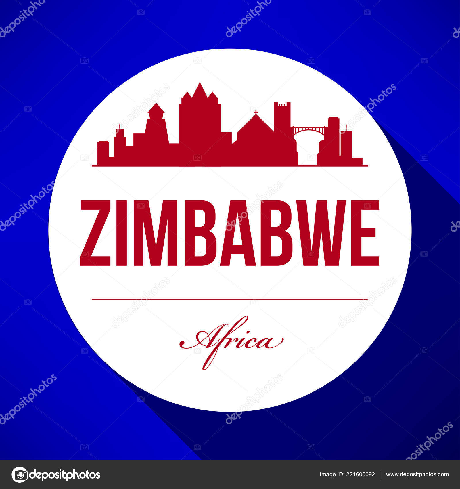 Vector Graphic Design City Skyline Zimbabwe Stock Vector by ...