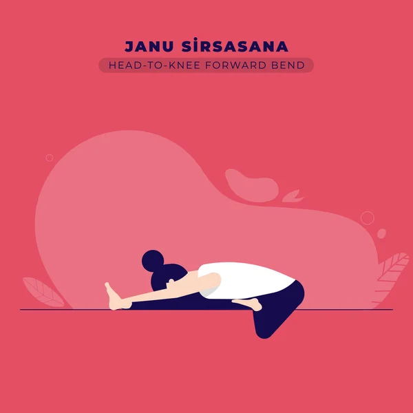 Cartoon Female Character Practicing Yoga Vector Illustration Stock