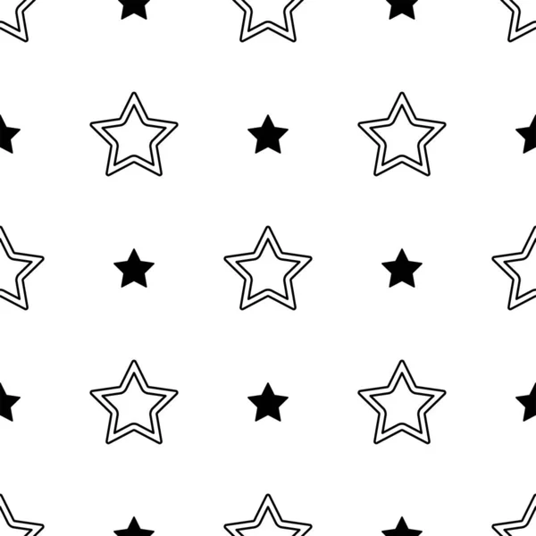 Star Seamless Pattern White Black Background Abstract Geometric Shape ...