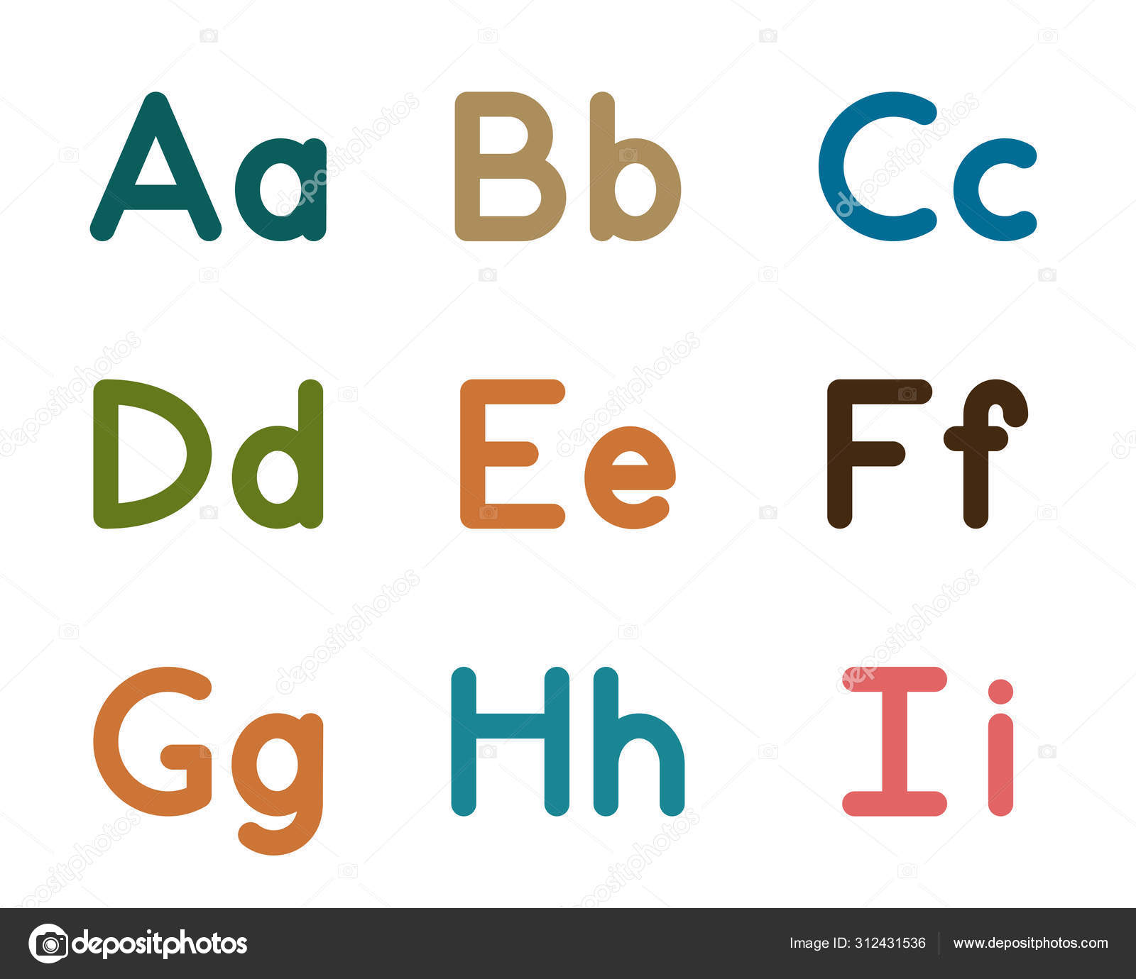 English Alphabet Card Set Children's Development Education Vector ...