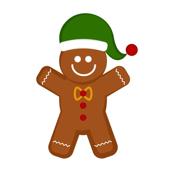 Gingerbread man is decorated colored icing isolated on white background ...