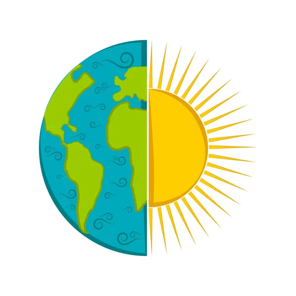 Sketch of a half earth with a rainbow and sun Stock Vector by ...