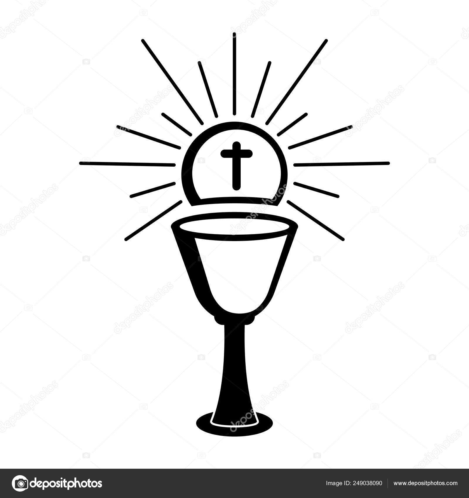 Outline of a chalice and host Stock Vector by ©JoKalar01 249038090