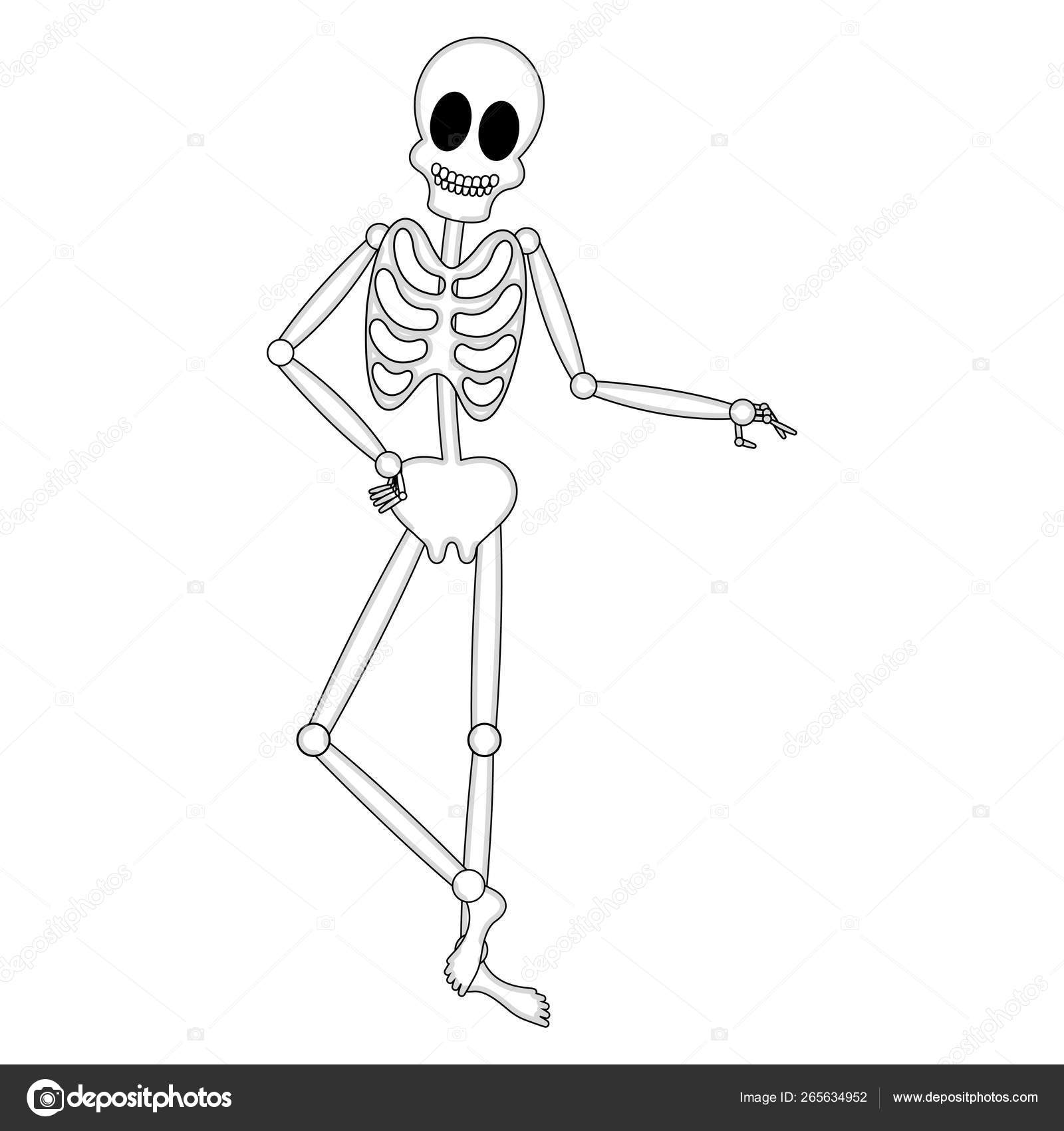 Isolated Happy Human Skeleton Cartoon Image Stock Vector By ©jokalar01