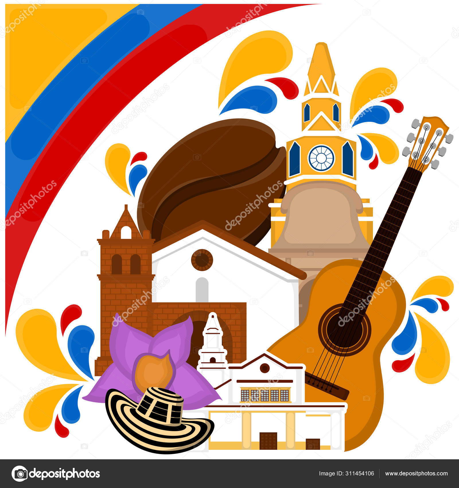 Imagen representativa de Colombia Vector de stock #311454106 de ©JoKalar01